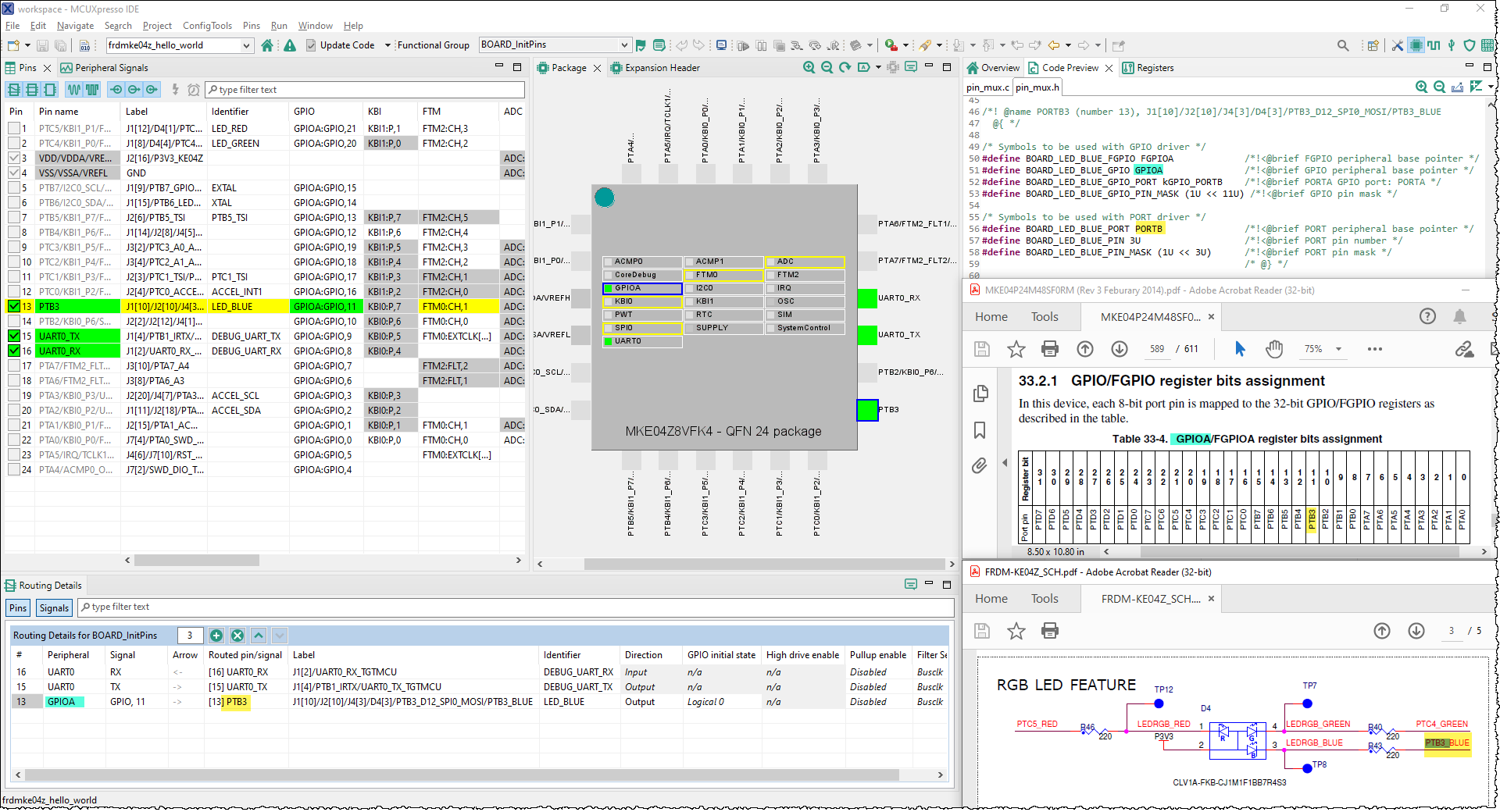 Solved: MKE04Z8VFK4 Pin configuration in MCUXpresso - NXP Community