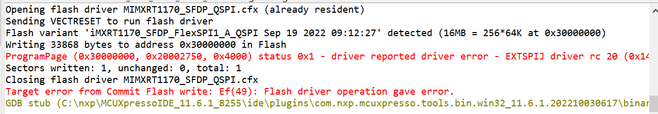 Mimxrt1170 Evk Cannot Program To Flash Using Ide Linkserver Probes Nxp Community