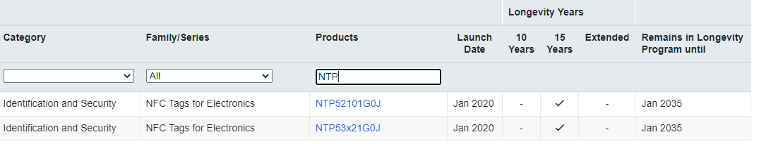 NTAG5-LINK and NTAG5-BOOST process and lifetime - NXP Community