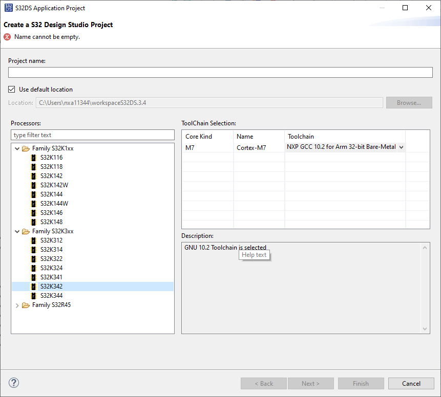 Can not creat a project with S32K342 - NXP Community