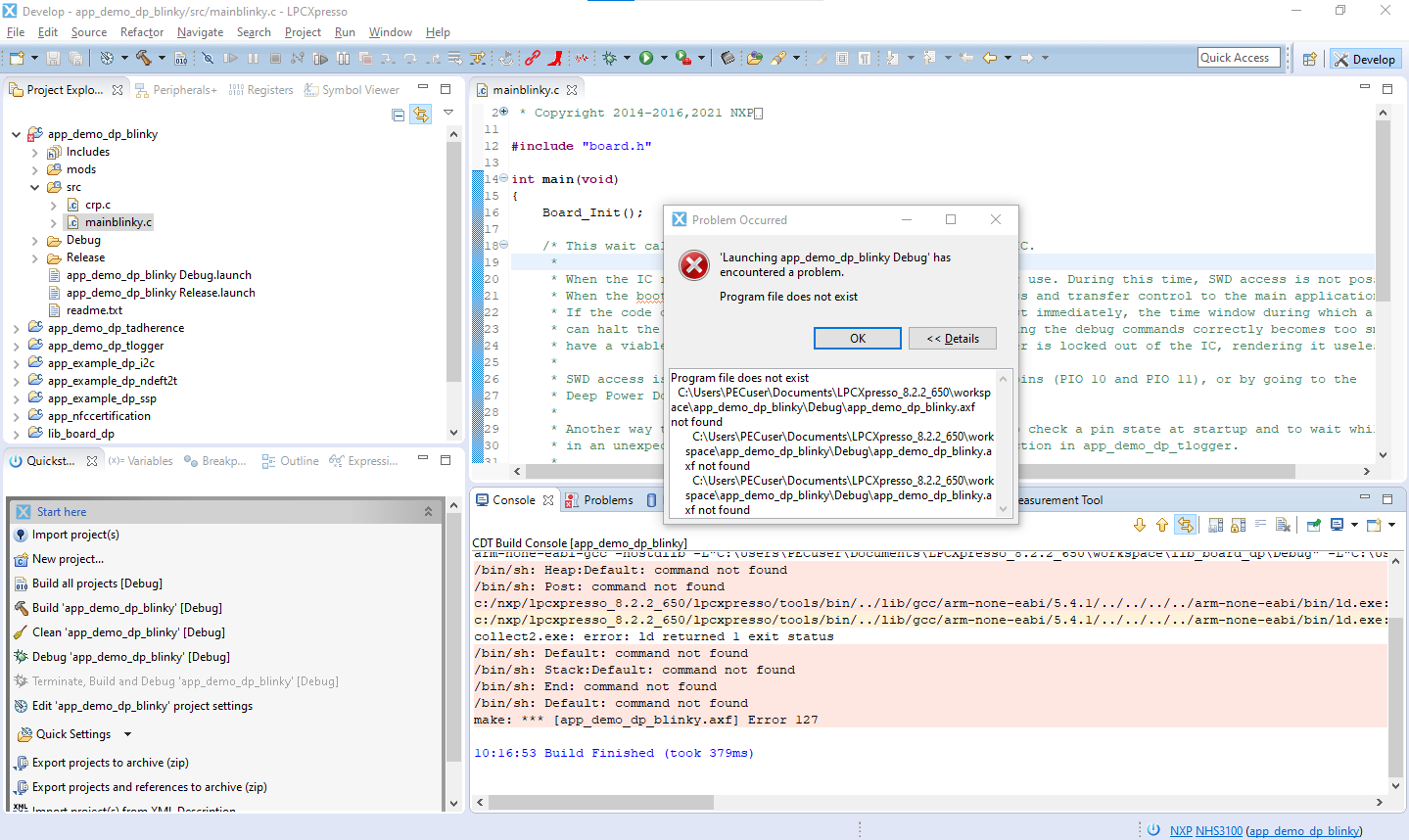 Solved: Bebugging Problem in LPCXpresso, using NHS3152 - NXP Community