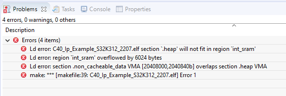 processor attempted a load or store at a location that does not permit the operation, S32K312 ...