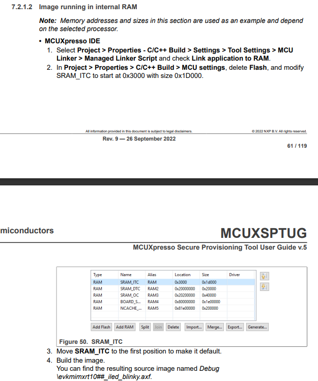 i.MX RT1176 boot from flash but execute from SRAM - NXP Community