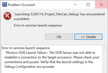 Not able to bring in debug XS32K116EVB2Q048 Evaluation board - NXP ...