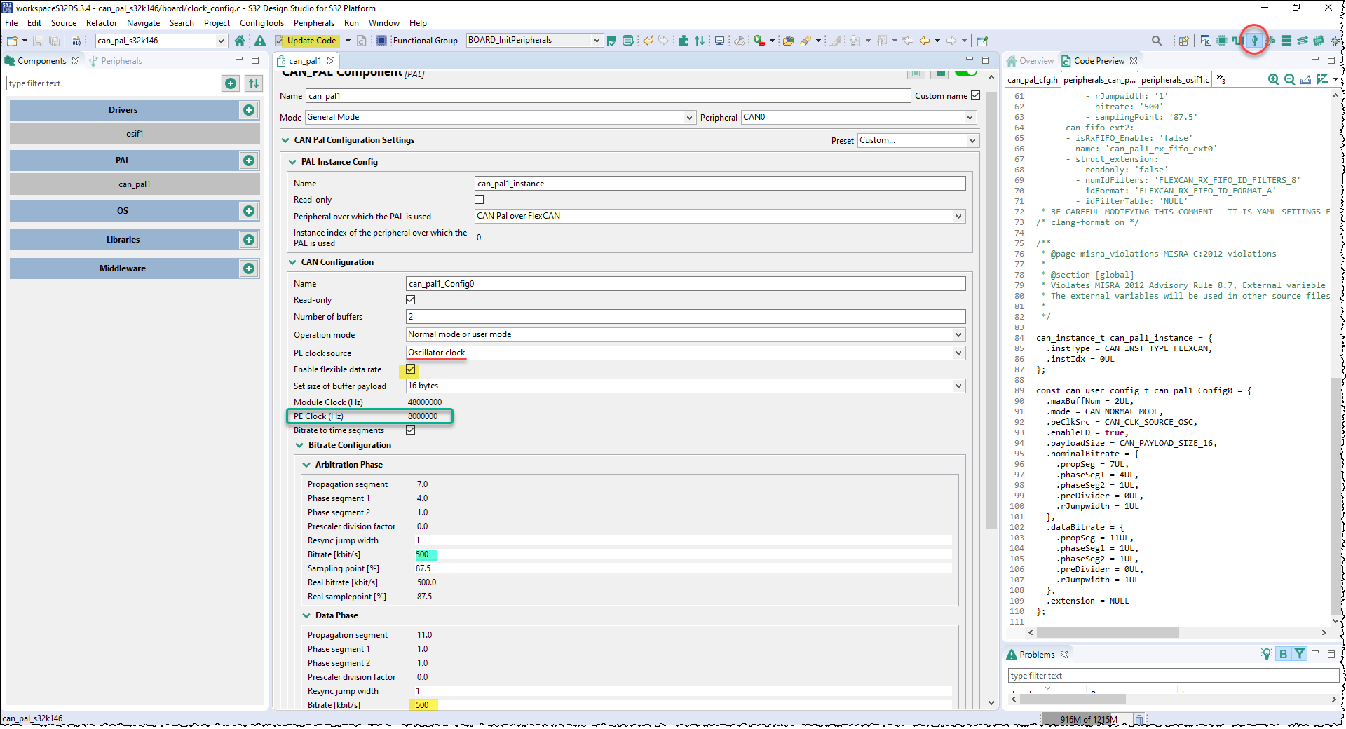 Solved: Controll of the baud rate in can_pal_s32k146 example on S32K146EVB-Q144 - NXP Community