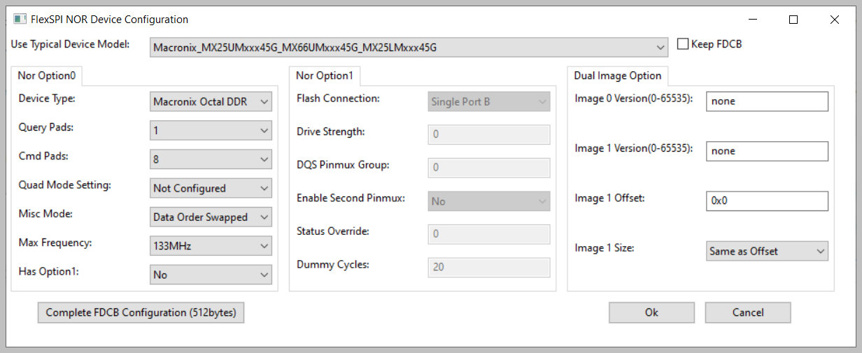 How to use secure provisioning tool to generate image for octal flash # Macronix MX25UM25345G ...