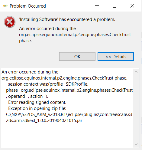 'Installing software' has encountered a problem. - NXP Community