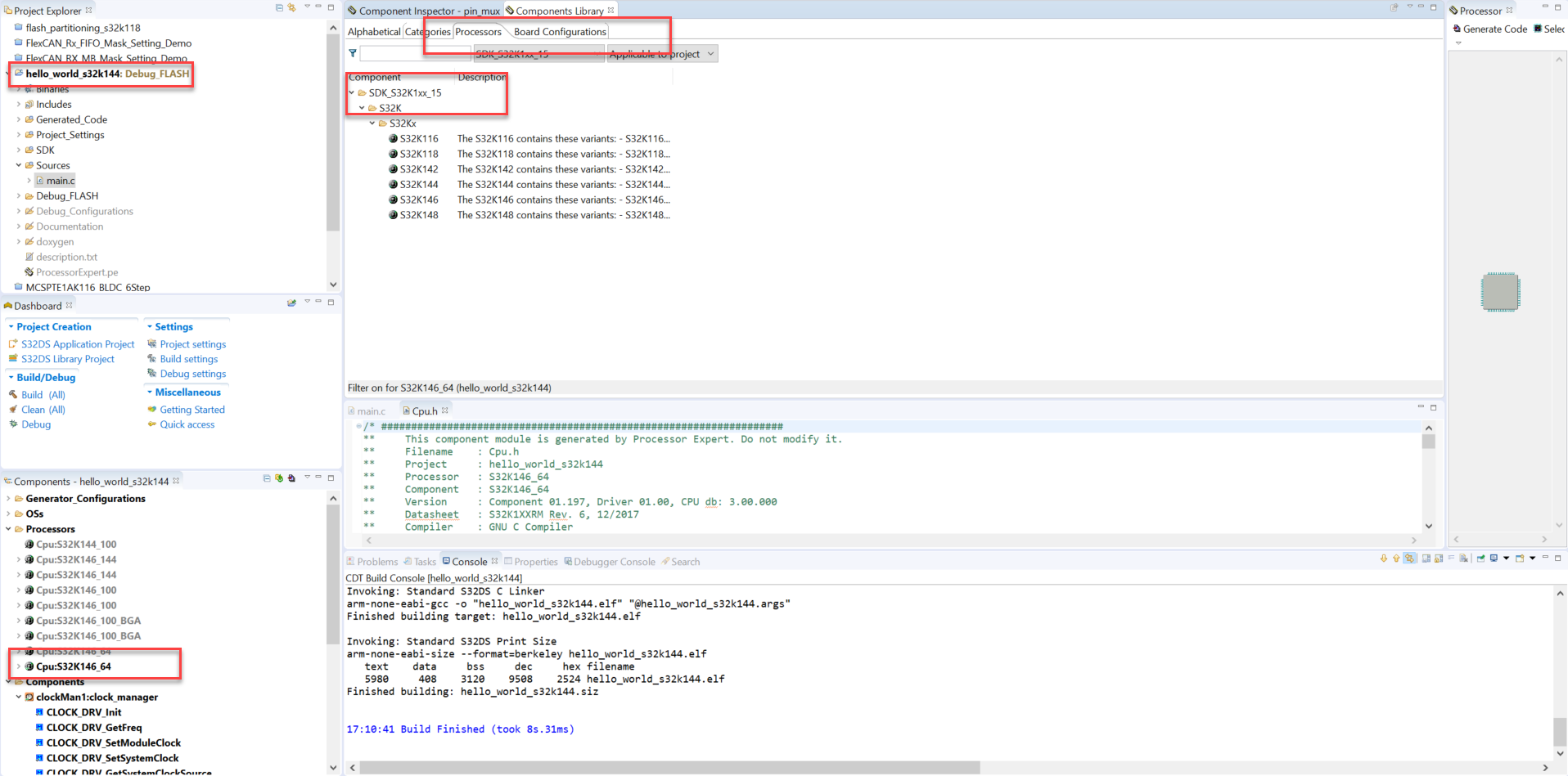 How to change microcontroller in exsisting project in S32 DS - NXP ...