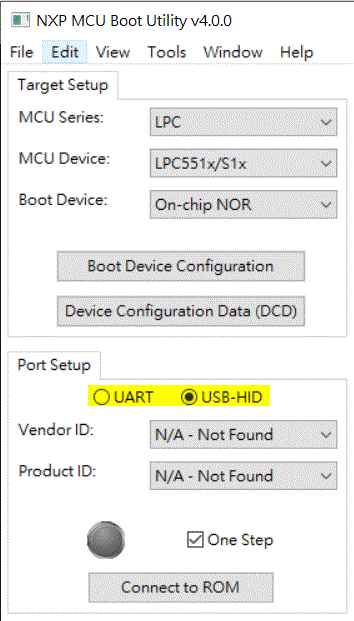 LPC551x flash by MCU boot utility(via USB-serial download mode) can't ...