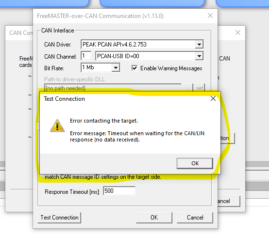Configuration help for connecting NXP RD33771-48VEVM board to FreeMaster via CAN - NXP Community