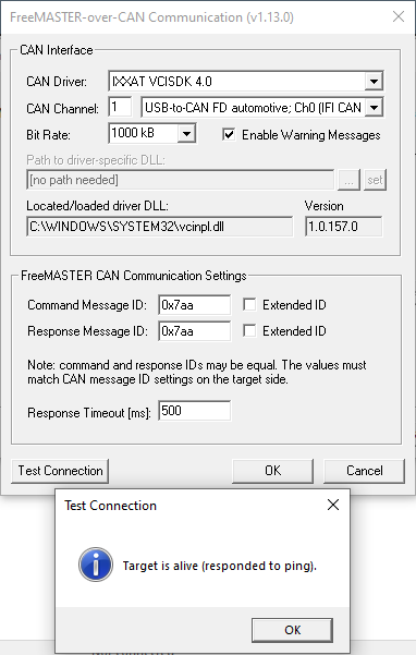 Configuration help for connecting NXP RD33771-48VEVM board to FreeMaster via CAN - NXP Community