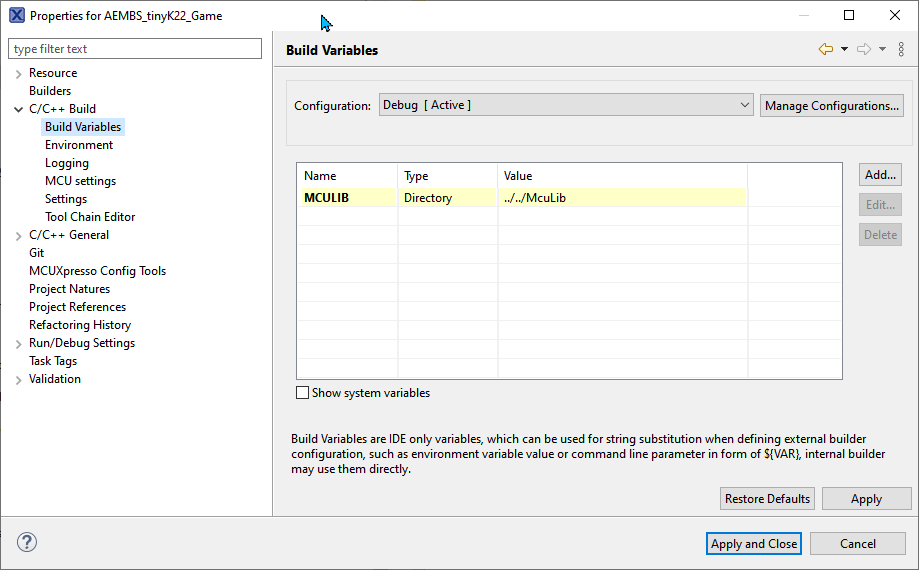 Re: Different versions of library for different build configurations? - NXP Community