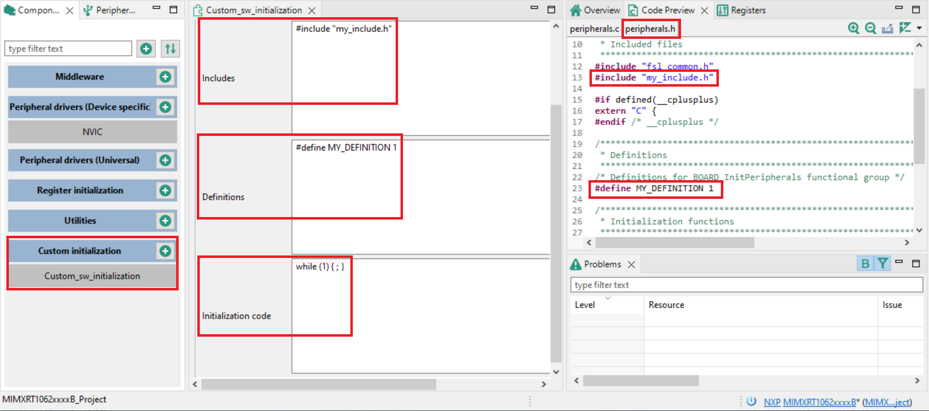 Solved: Is there a way to add a #include or external reference to "generated code" from Config ...