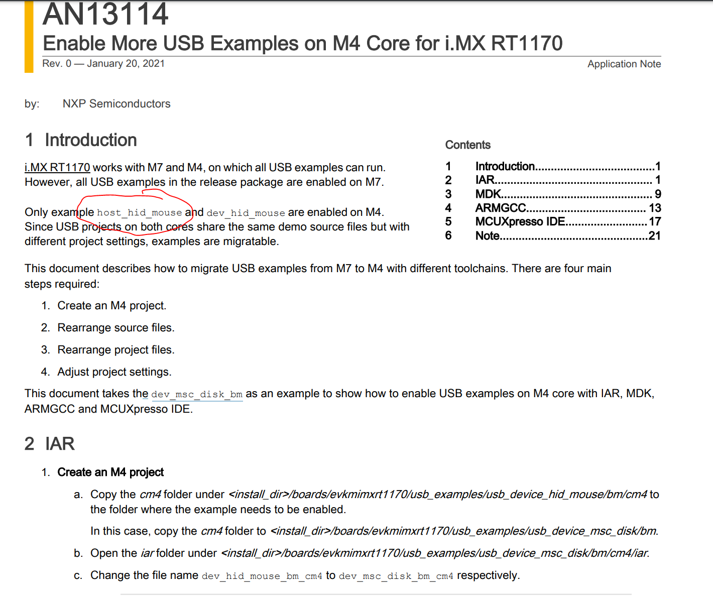 where is the example code for USB application for RT1170 EVK board? - NXP Community