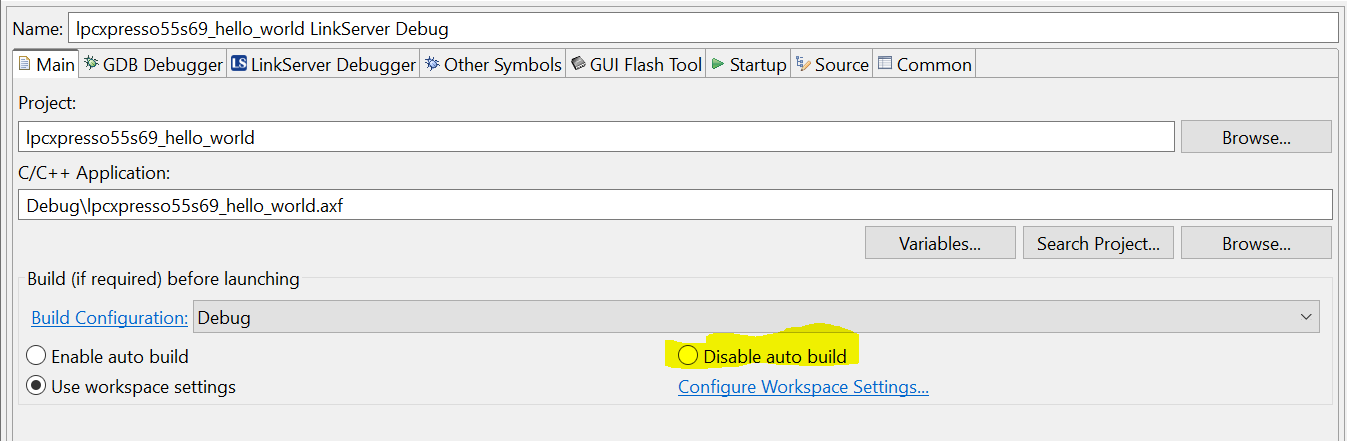 "Debug" in Quickstart panel always results in rebuilding already ...
