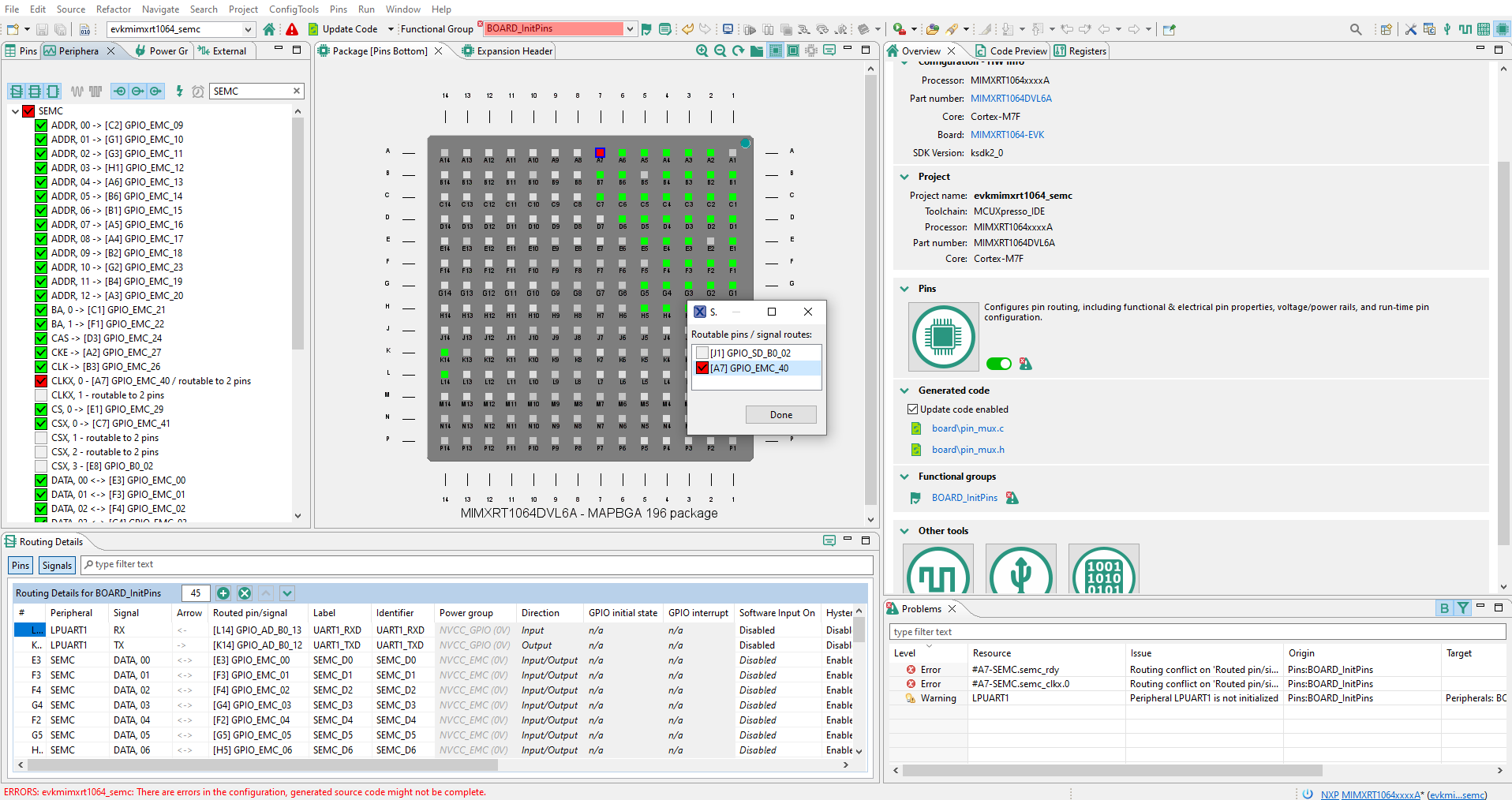 IMXRT1064 SEMC - SRAM SYNC CLOCK Pins - NXP Community