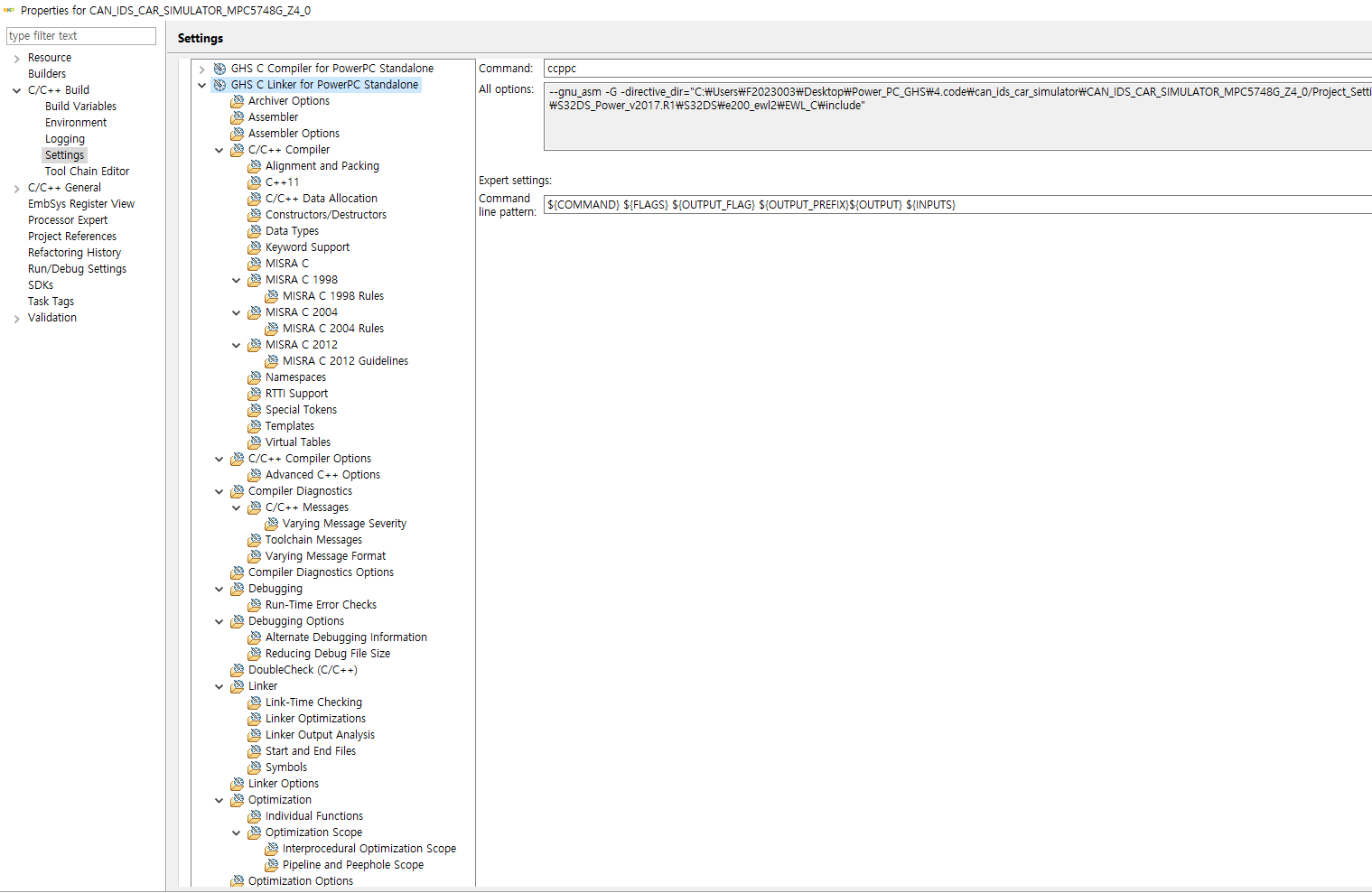 how to change from s32ds pa (spc5748g) standard tool to GHS tool - NXP ...