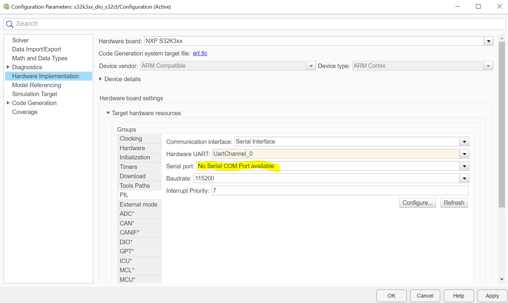 Solved: Example: Not able to run Simple PIL S32CT example - NXP Community