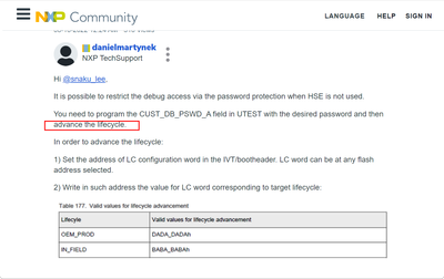 How to configure the debug password（如何配置调试密码） - NXP Community