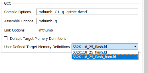 Solved: Problem with changing linker file for S32K118 (only) - NXP Community