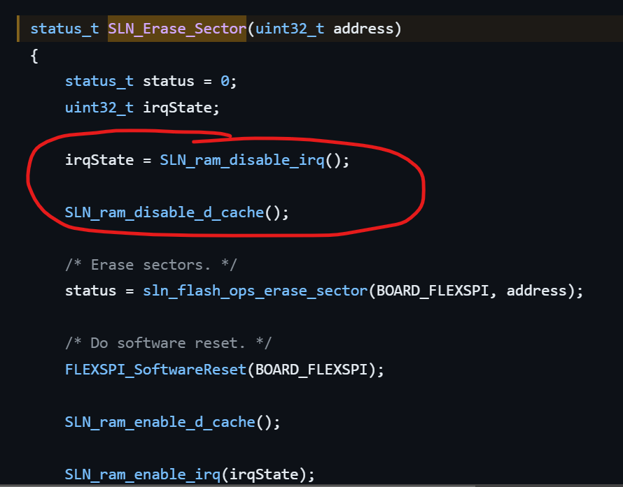 Solved: Disabling IRQ during FlexSPI operations (erase, write, etc.) stops SysTick - NXP Community