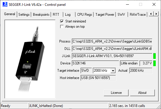 Solved: Unable to flash/debug using ‘S32 Design Studio for Arm’ and Segger J-Link Classic Base ...