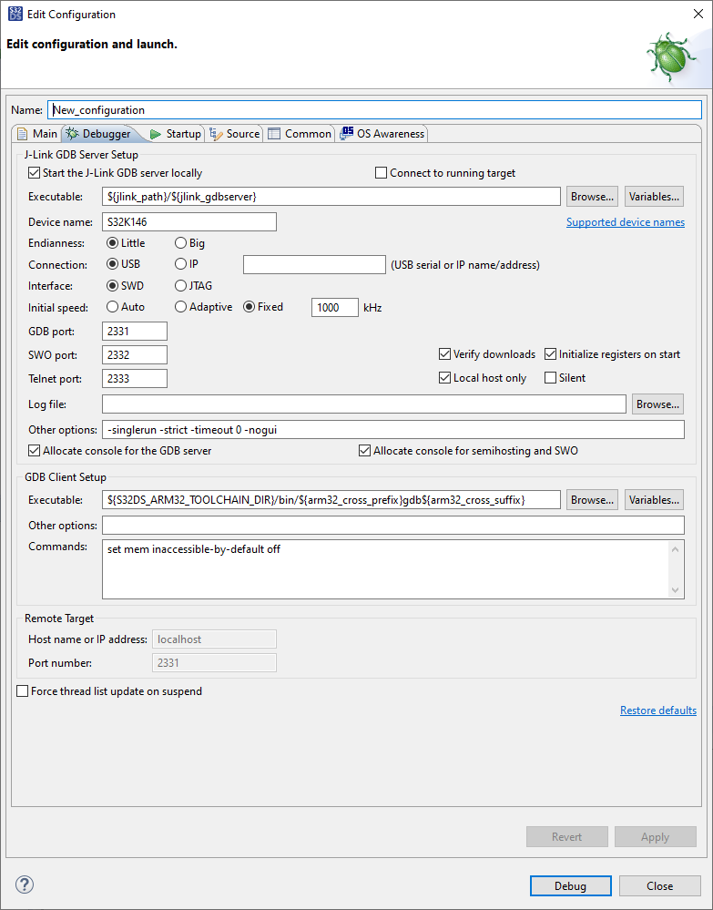 Solved: Unable to debug using ‘S32 Design Studio for Arm’ and Segger J-Link Classic Base - NXP ...