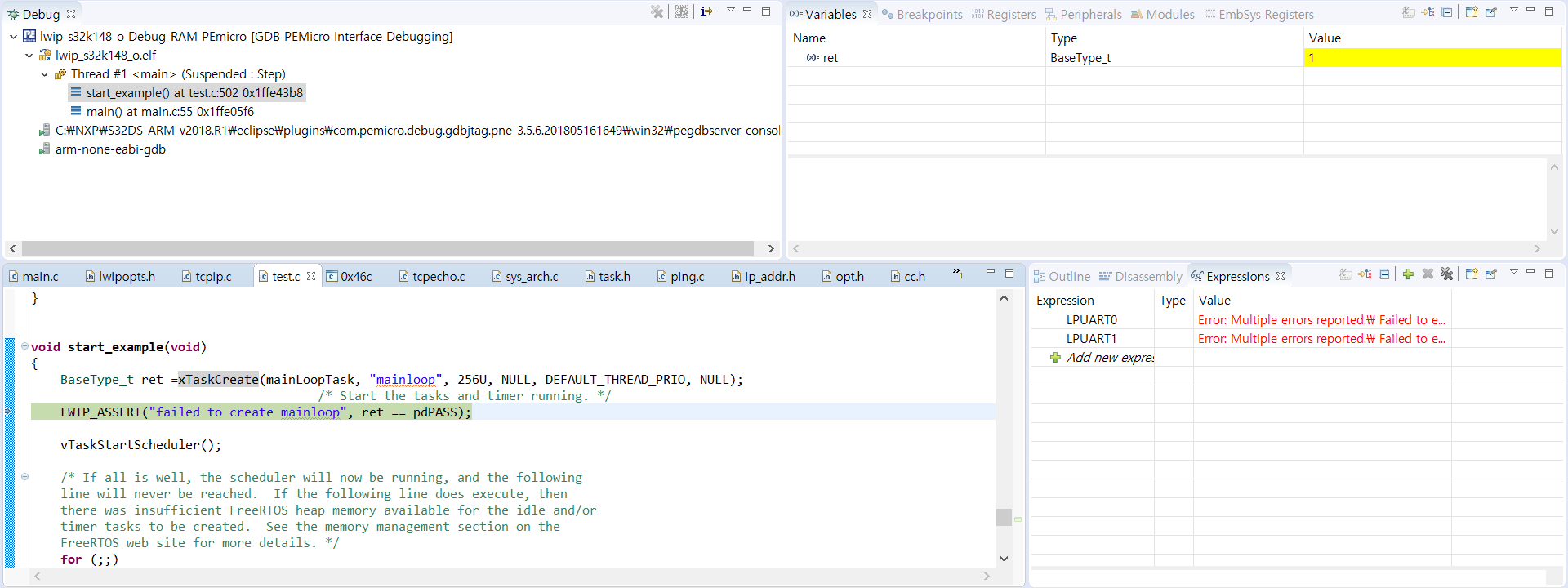 ADTJA1101 with S32K148EVB lwip example - NXP Community