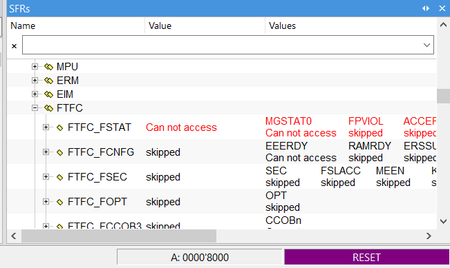 The S32K118 chip is locked, all the registers are inaccessible - NXP Community