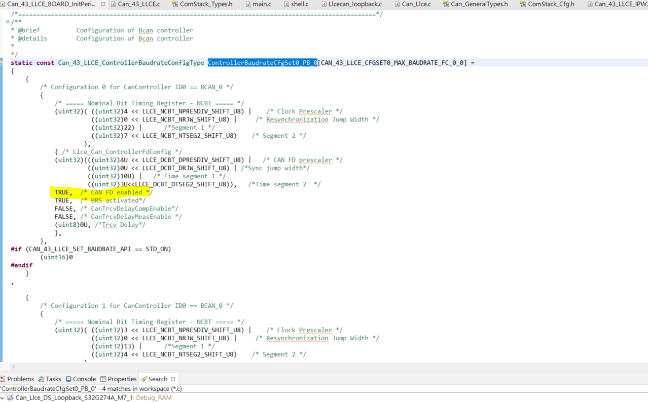 Can_43_LLCE driver sample code change CANFD to Classical CAN - NXP ...