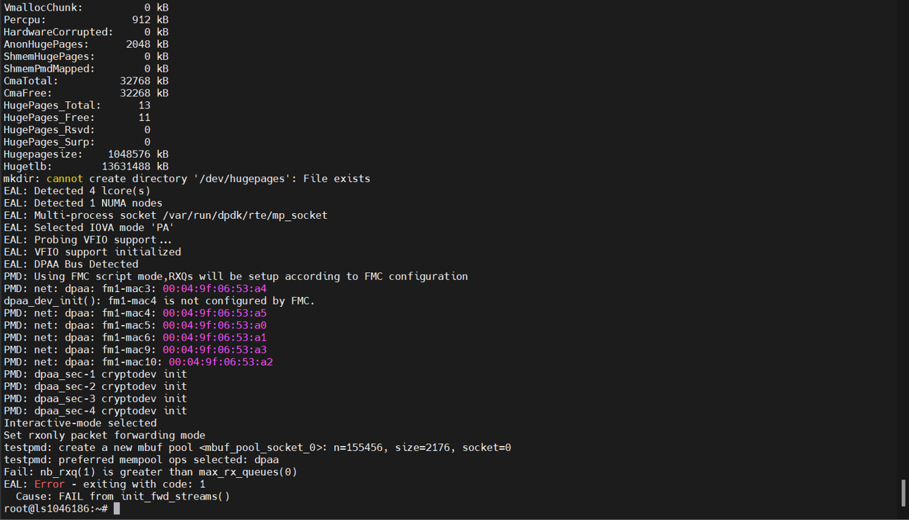 Solved: how to fix fail: nb_rxq(1) is greater than max_rx_queues(0) - NXP Community