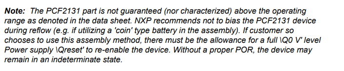 Solved: PCF2131 reflow with battery - NXP Community