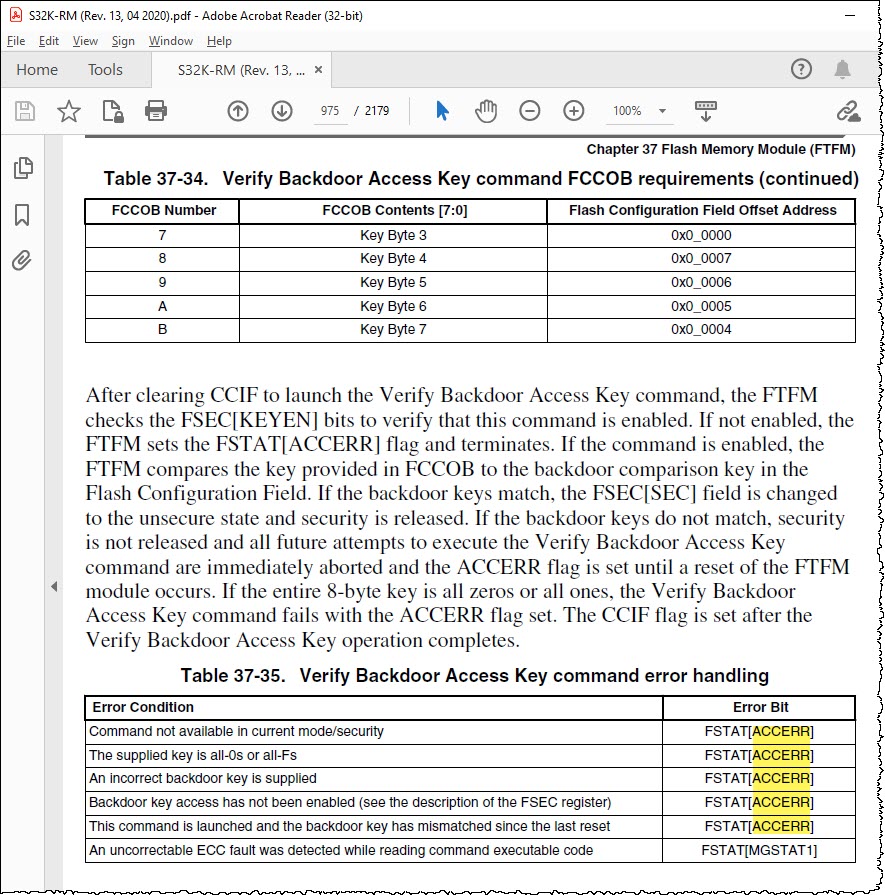 Solved: Backdoorkey verify not working in S32K142 - NXP Community