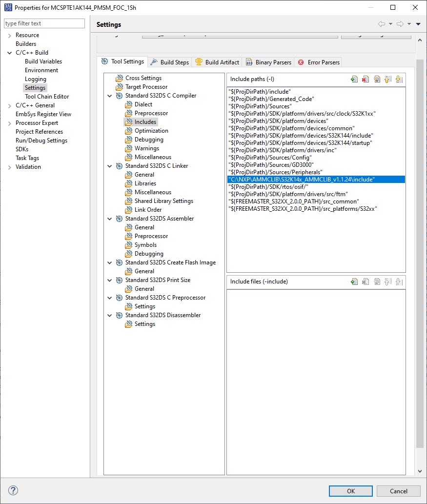 MCSPTE1AK144_PMSM_FOC_1Sh Compilation failed - NXP Community