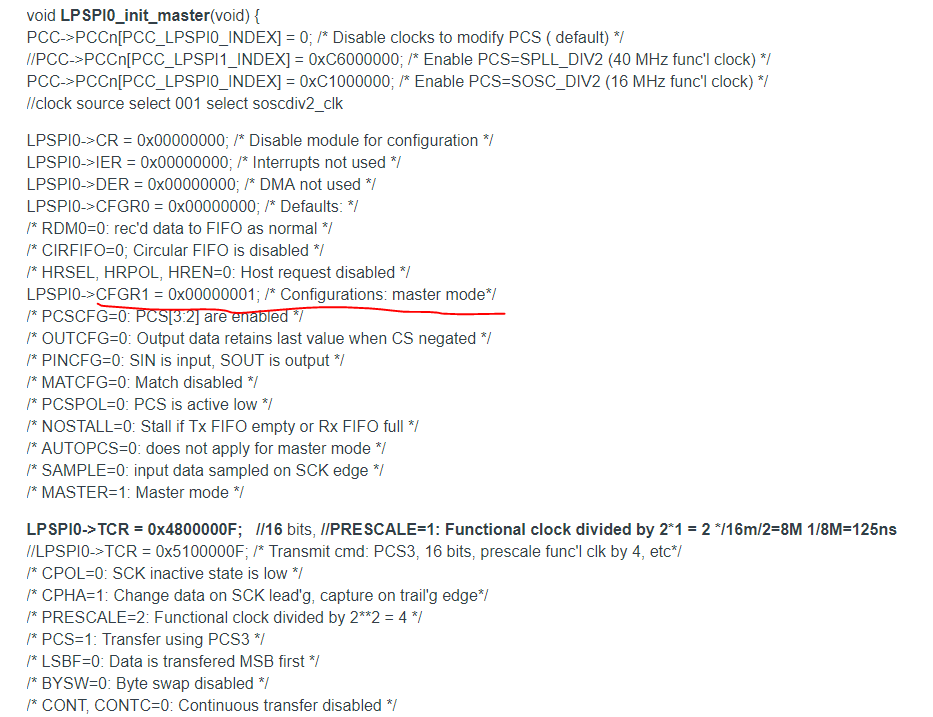 about s32k144 lpspi1 init - NXP Community