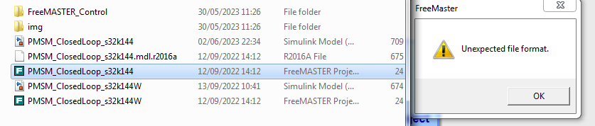 Solved: FreeMASTER Unexpected file format - NXP Community