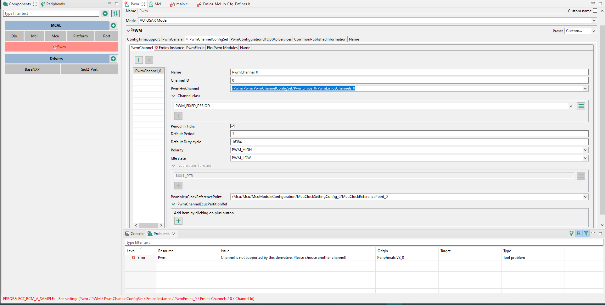 S32K3XX PWM Emios Channel Error - NXP Community