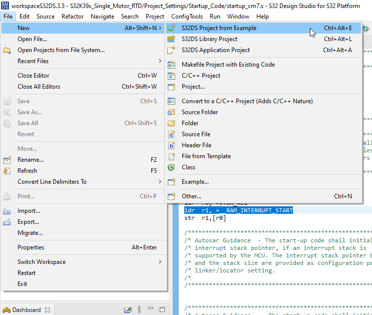 Running a project s32ds project from example - NXP Community