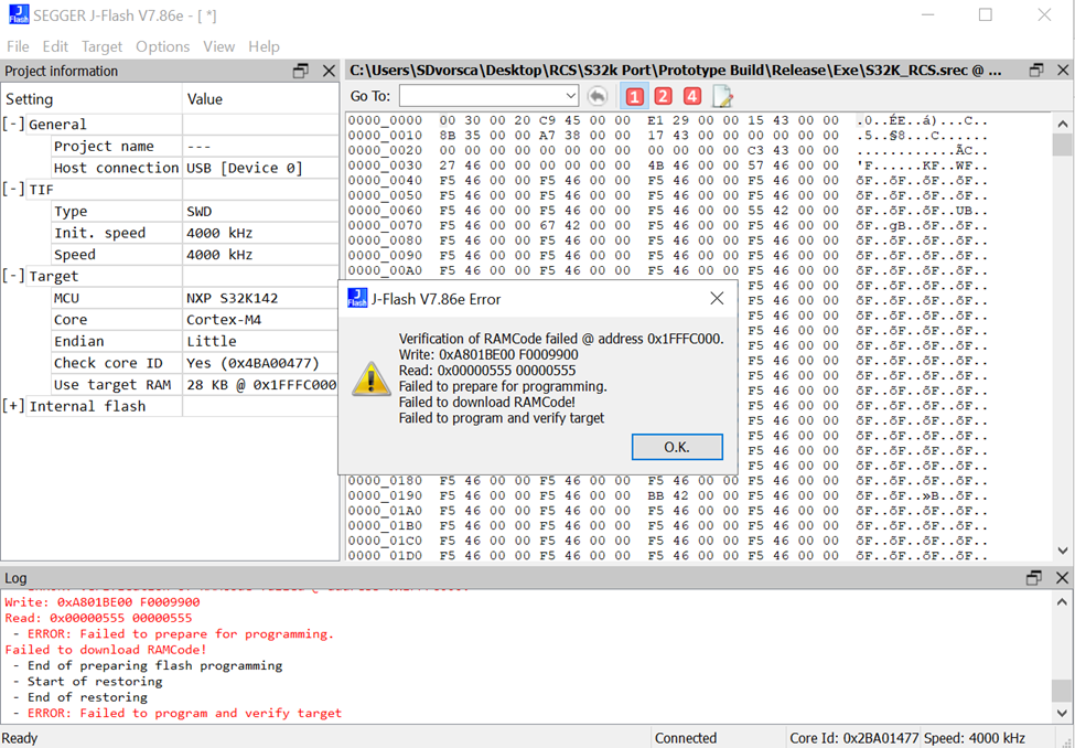 Problems Flashing S32K - NXP Community