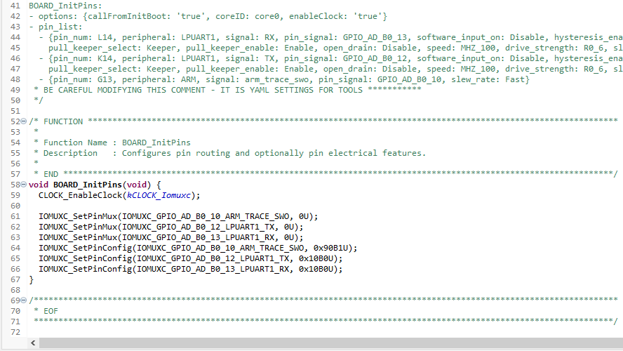 hello world example pin configuration lpuart - NXP Community