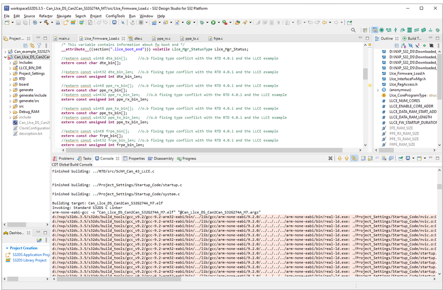 Can_Llce_DS_Can2Can_S32G274A_M7 example compilation fails - NXP Community