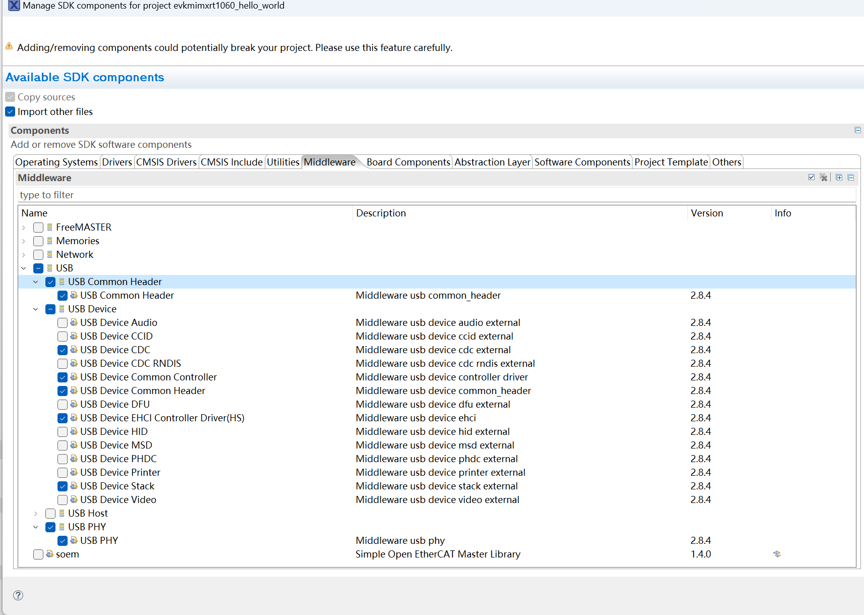 How to add usb package to a new project? - NXP Community