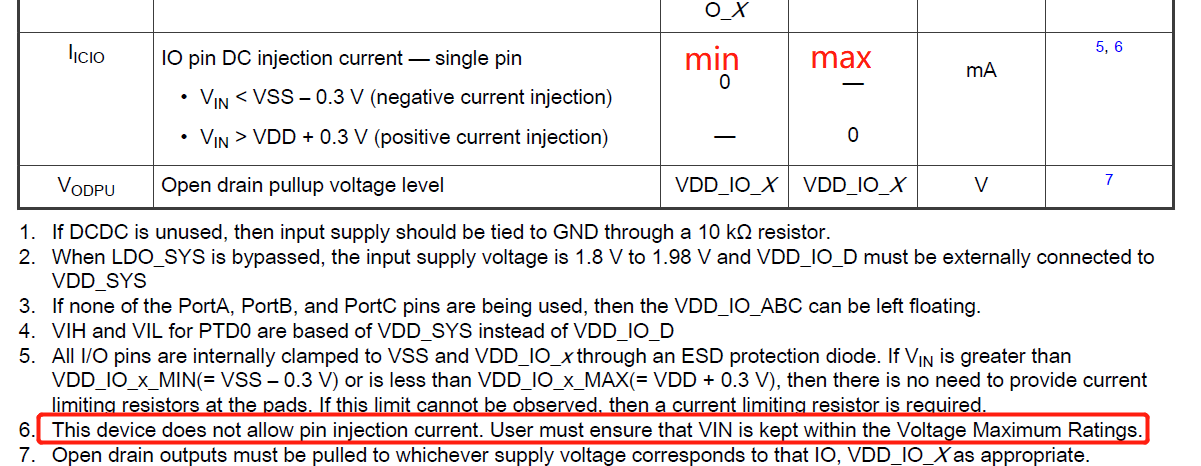 KW45 gpio injection current - NXP Community