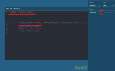 guiider 的例程中，控件的事件添加，自定义，代码中用到的不是lvgl官方函数，也就是自己写的函数，是怎么添加到工程里，仿真的 - NXP Community