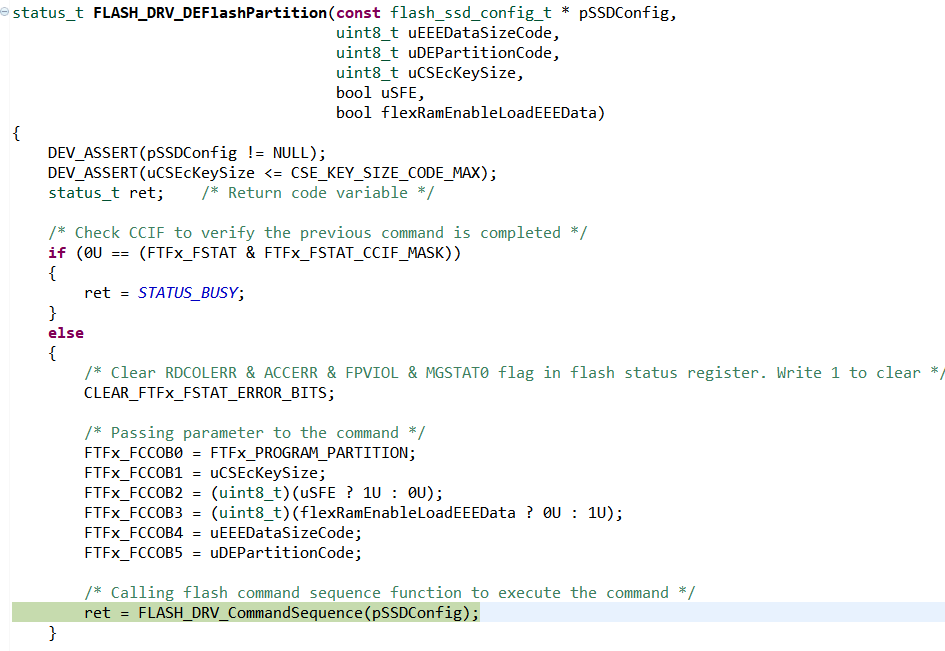 Solved: S32K FLASH_DRV_CommandSeque issue in "Program Partition command ...
