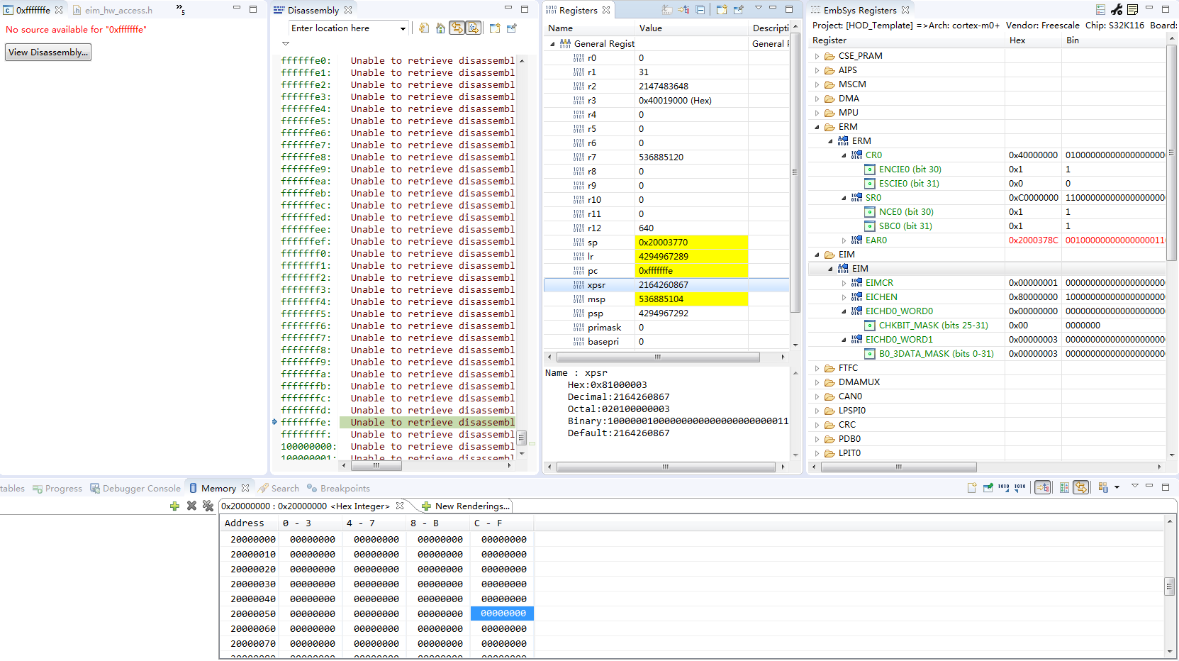 Solved: S32K116 EIM none-correctale error cleared SRAM cause program crash - NXP Community