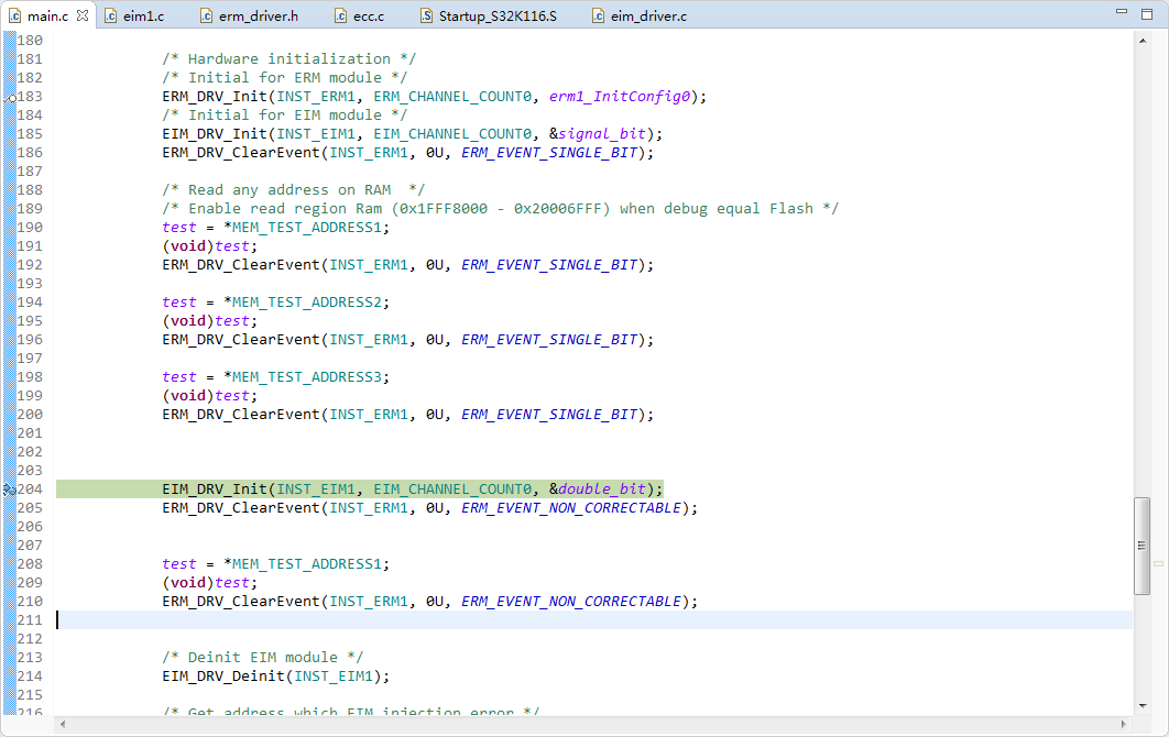 Solved: S32K116 EIM none-correctale error cleared SRAM cause program crash - NXP Community