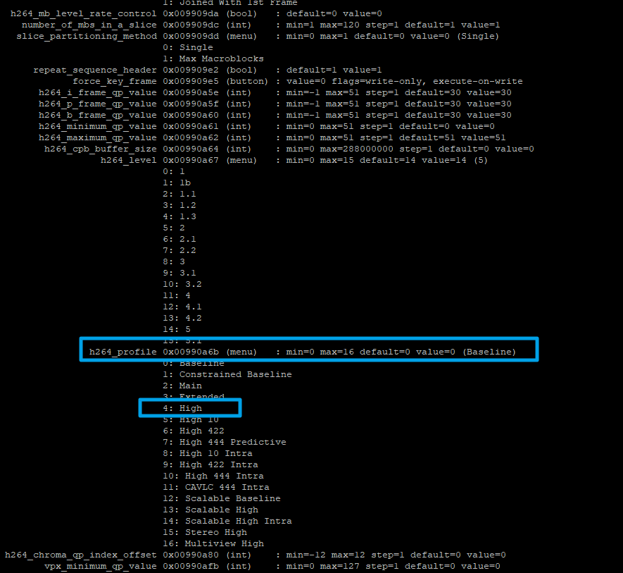 i.MX 8MPlus: Use v4l2h264enc, how to set encoding high profile for H.264 - NXP Community