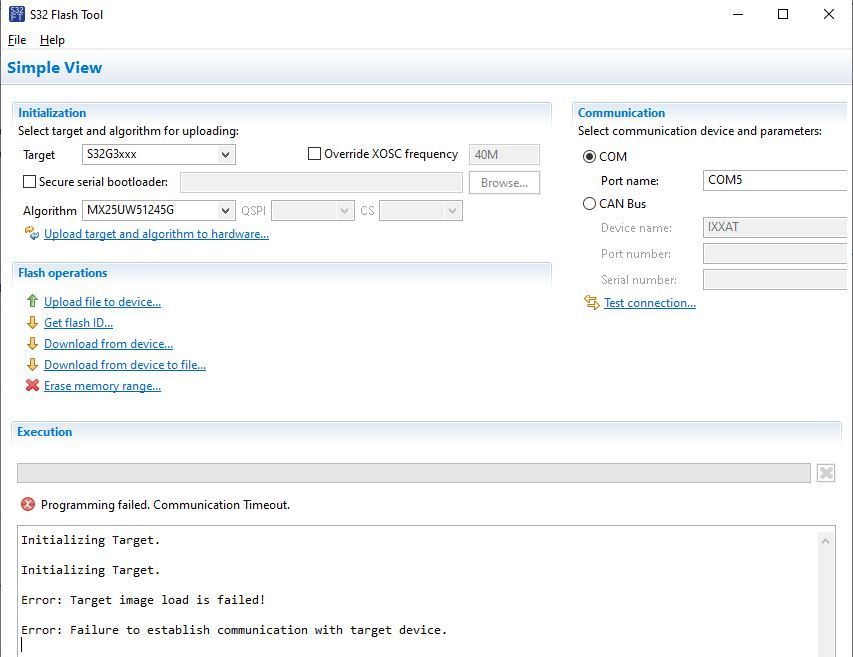 Solved: S32 Flash Tool failed in S32G-VNP-RDB3 - NXP Community