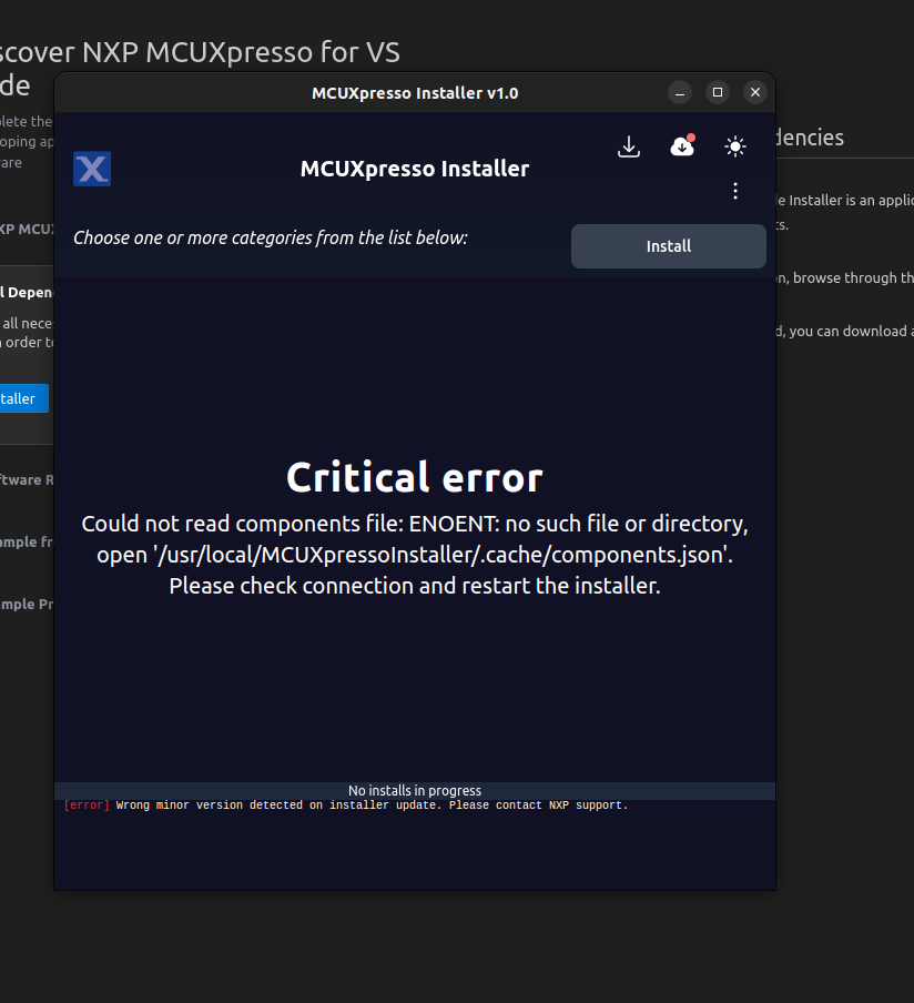 Errors running MCUXpresso Installer - NXP Community
